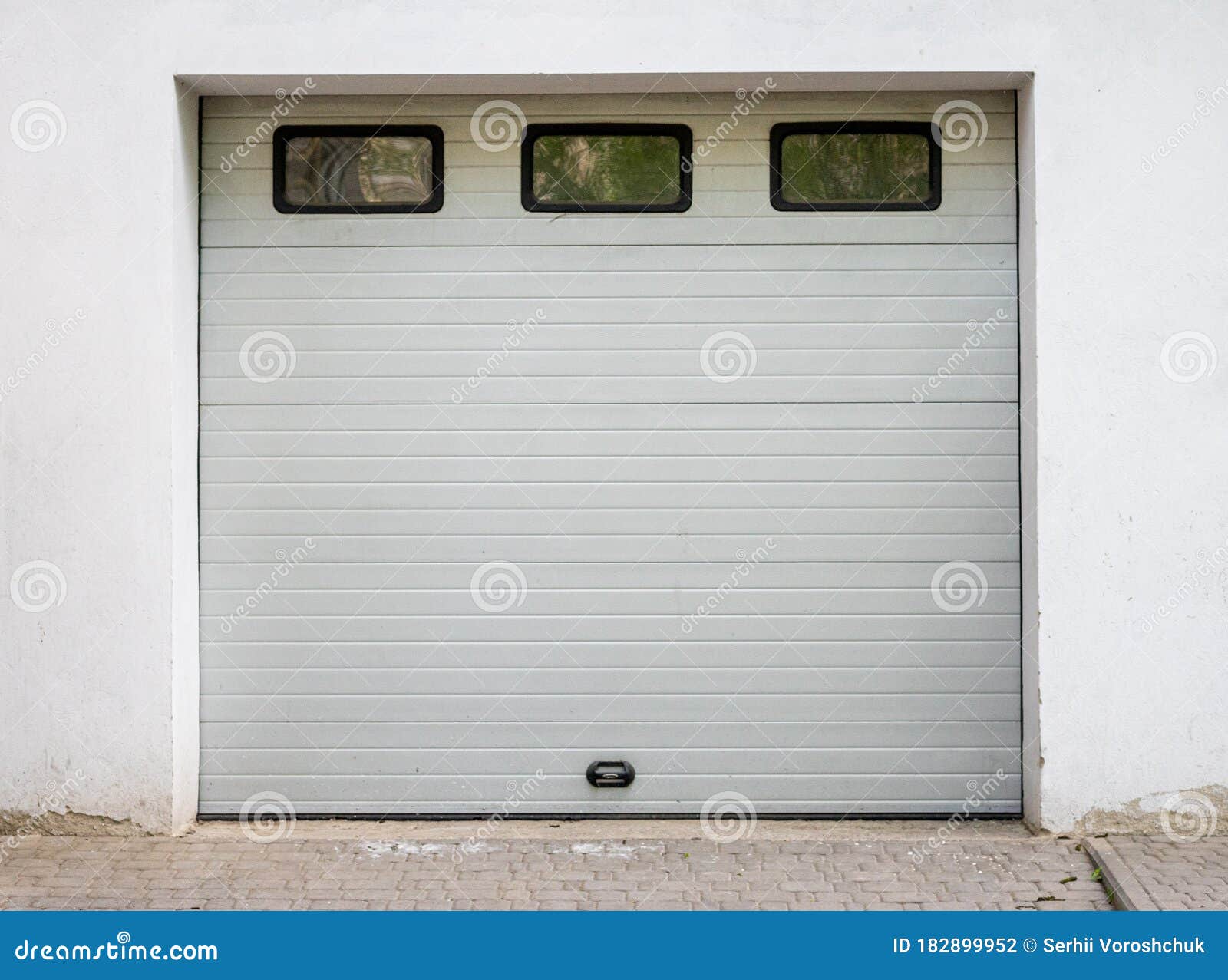 White garage door stock photo. Image of roller, expensive - 182899952