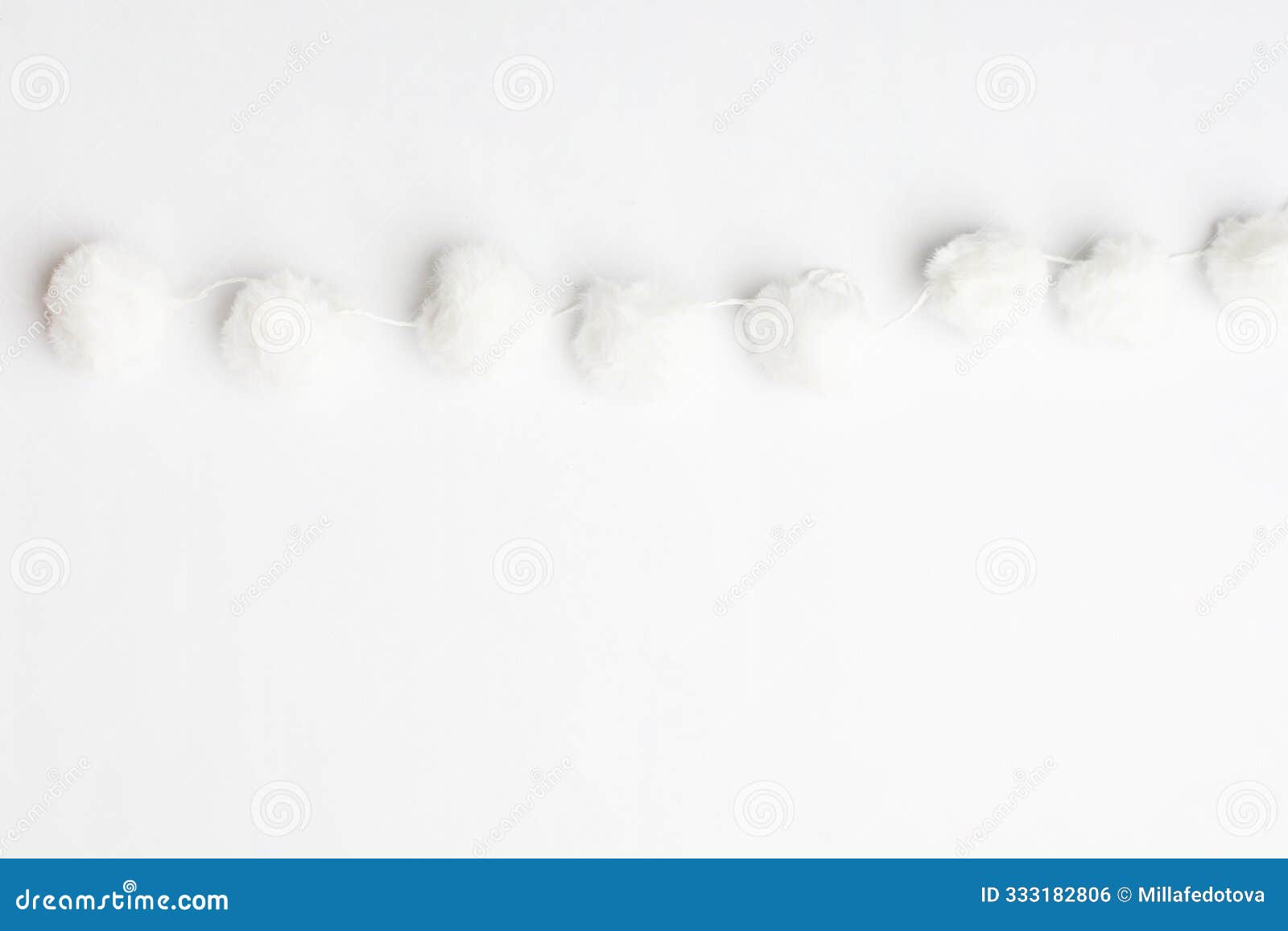 White Garland Border Decoration on White Background Stock Photo - Image ...
