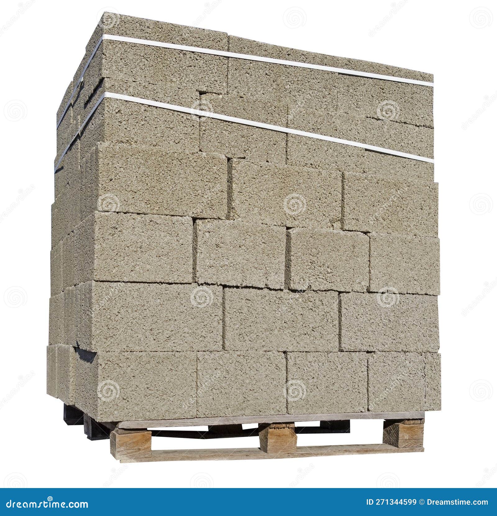 White Gas Silicate Blocks on a Pallet Stock Image - Image of structure ...