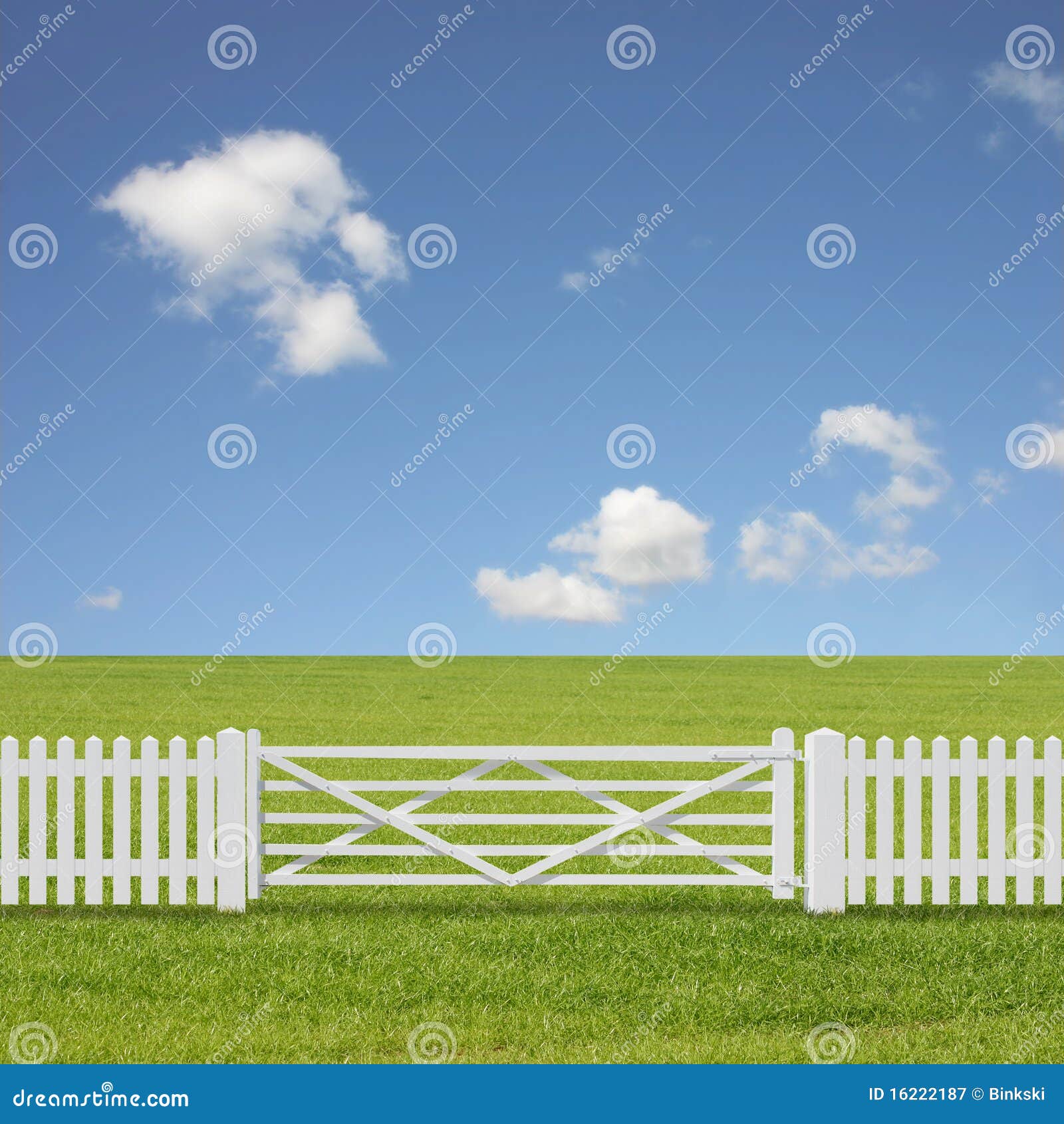 White Gate stock image. Image of horizon, rural, fence - 16222187