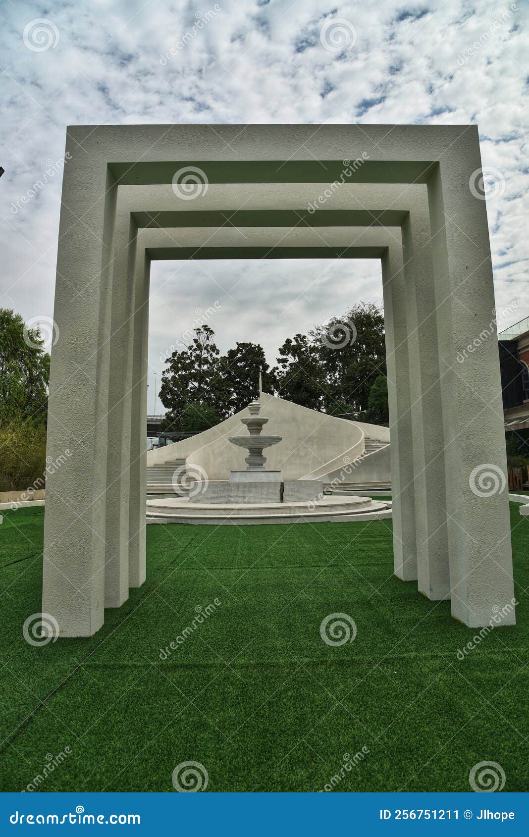 Gate of a modern buildings stock image. Image of blue - 256751211