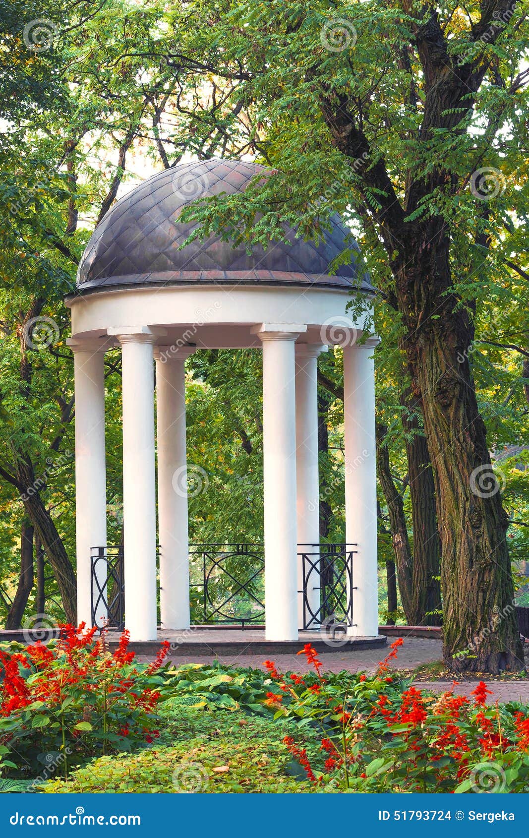 White Gazebo in the City Park Stock Photo - Image of autumnal, vertical ...