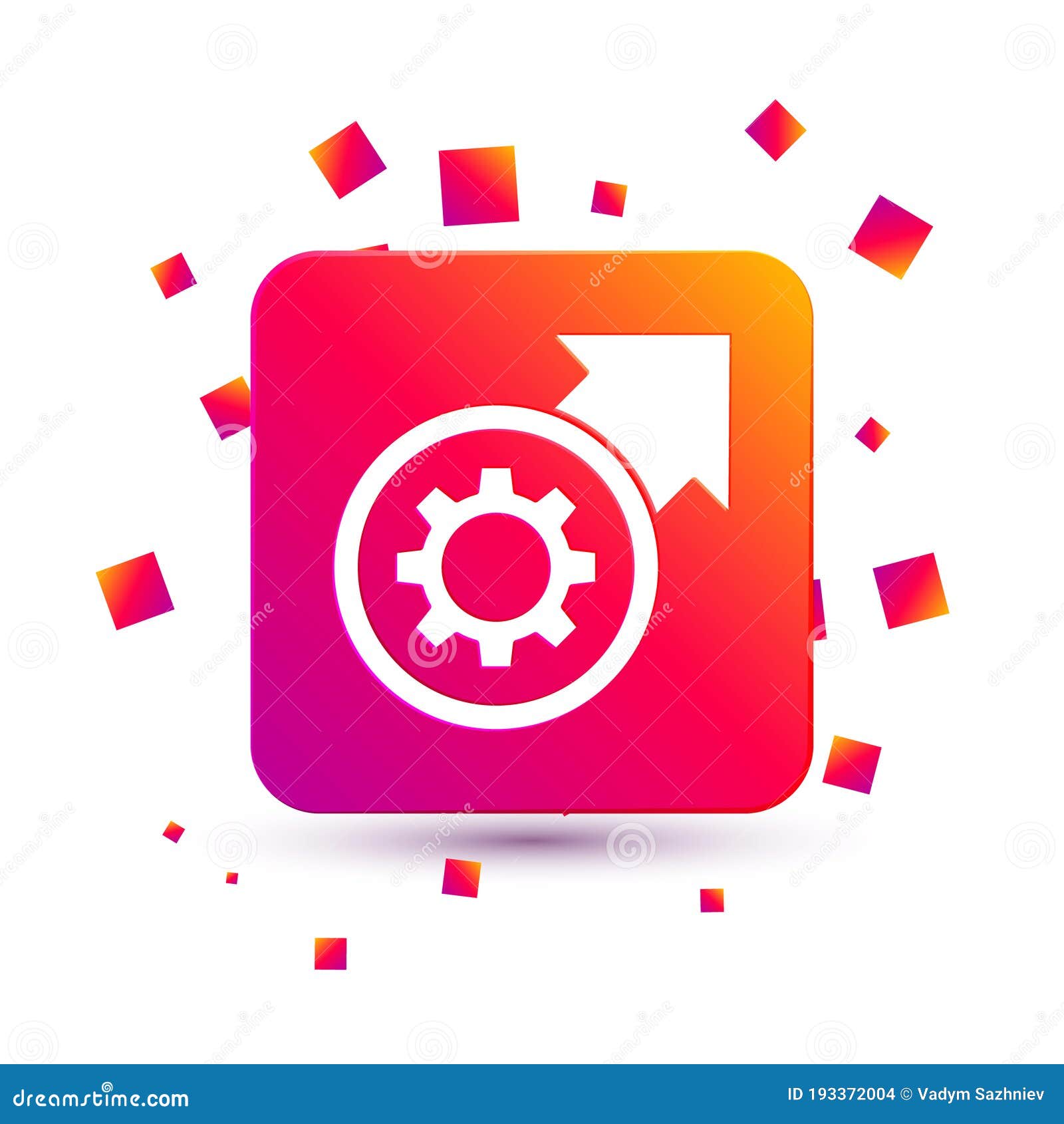 White Gear and Arrows As Workflow Process Concept Icon Isolated on ...