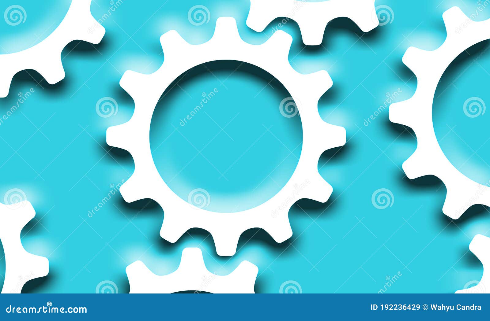 White Gear with Cyan Background Vector Stock Vector - Illustration of ...