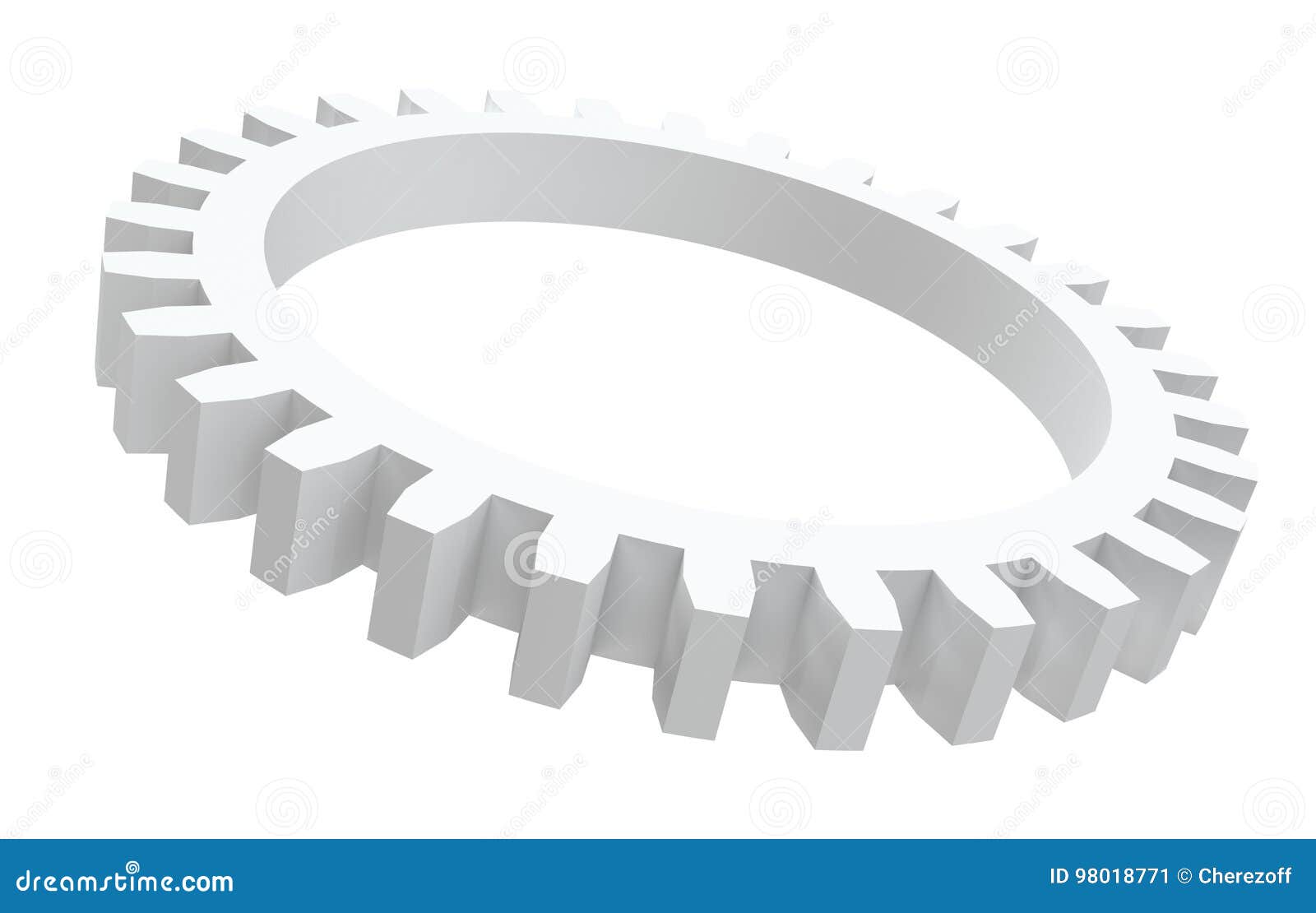 White Gear, Isolated on White Stock Illustration - Illustration of ...