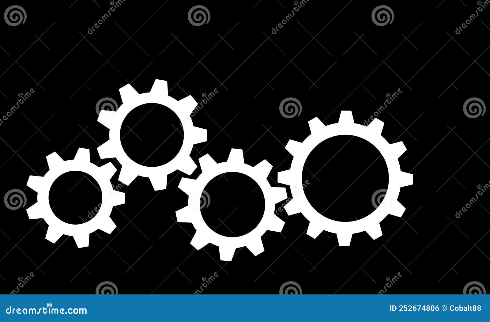 3D White Gears And Cogs On Gray, Cooperation Concept Technology ...