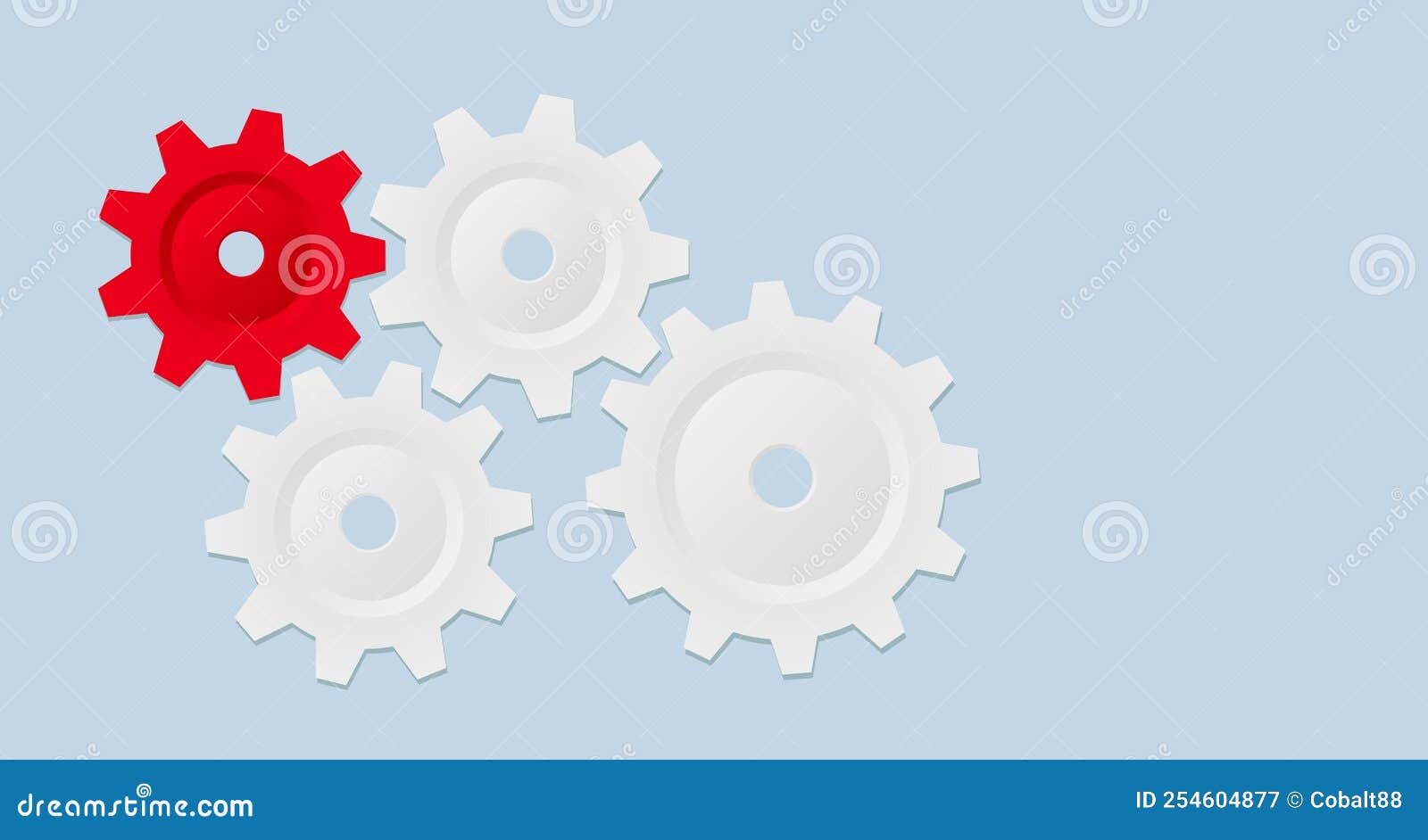 White Gears and Cogs on Blue, Cooperation Concept Background Stock ...