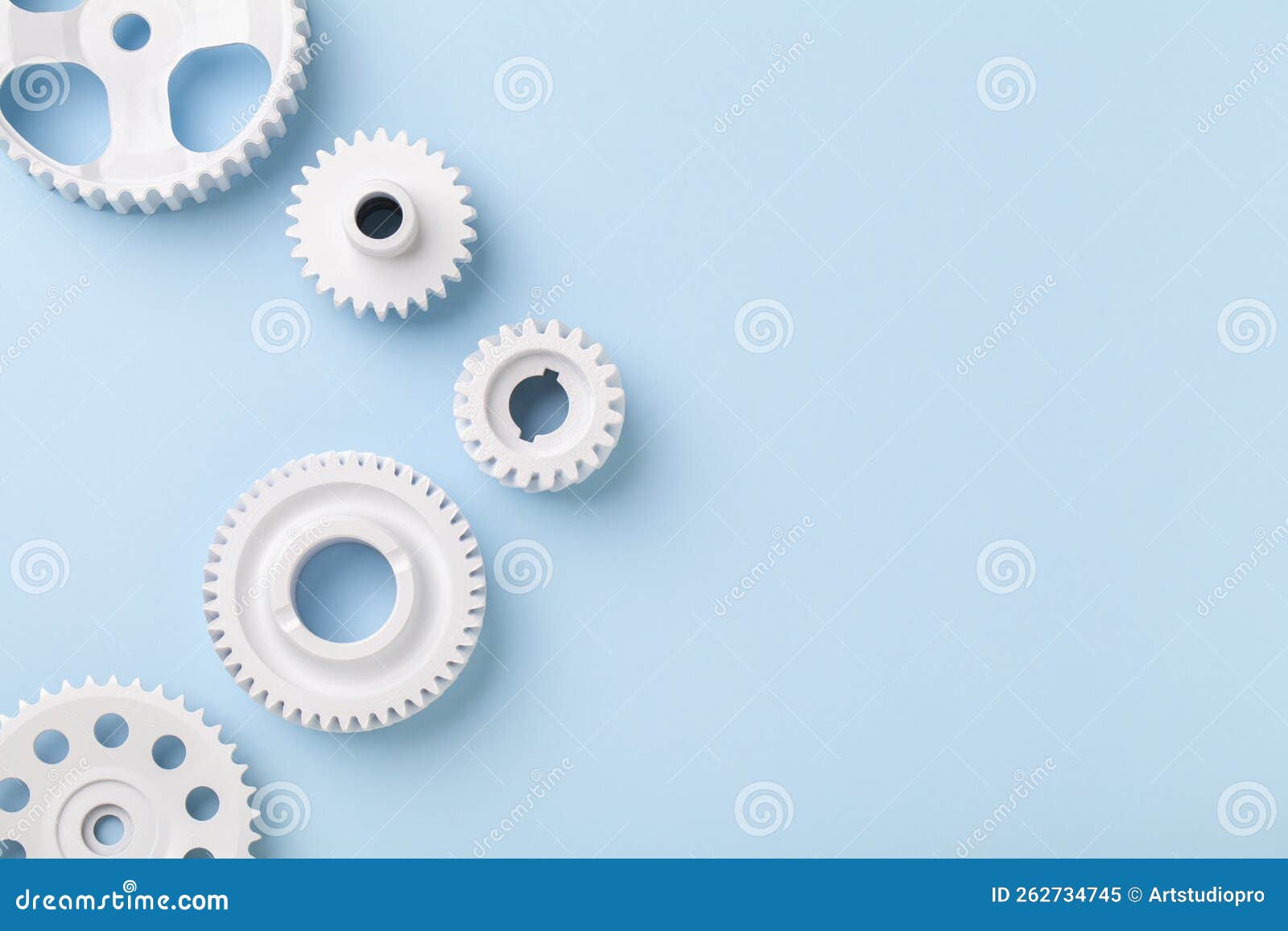 White Gears Wheels Flat Lay Symbolizing Idea, Cooperation or Teamwork ...