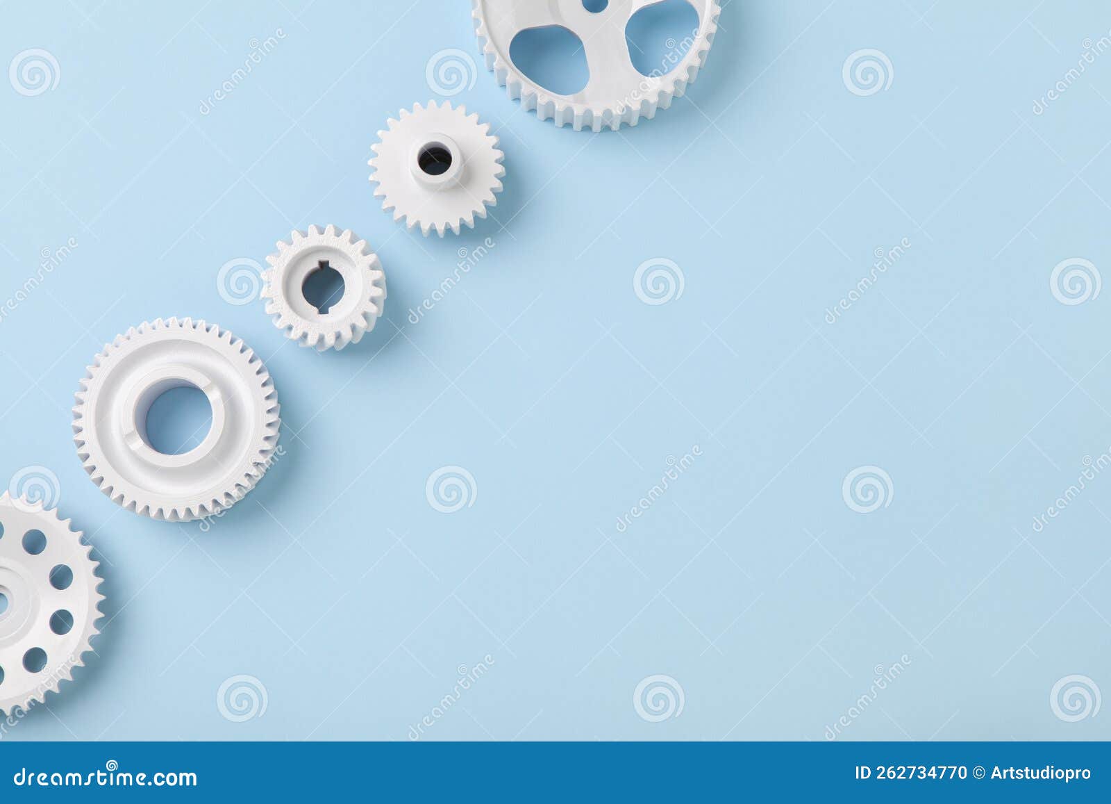 White Gears Wheels Flat Lay Symbolizing Idea, Cooperation or Teamwork ...