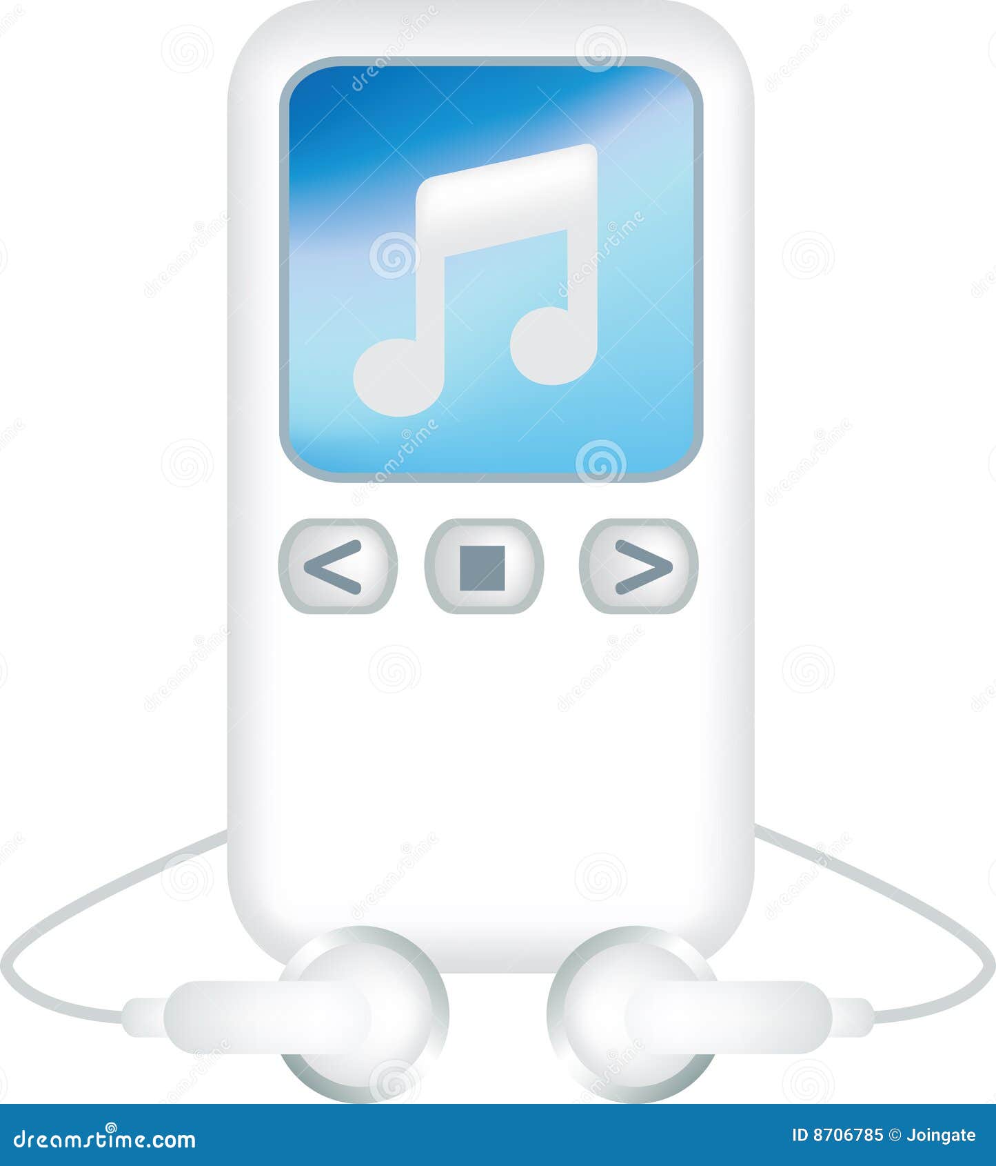 White generic mp3 player stock vector. Illustration of film - 8706785
