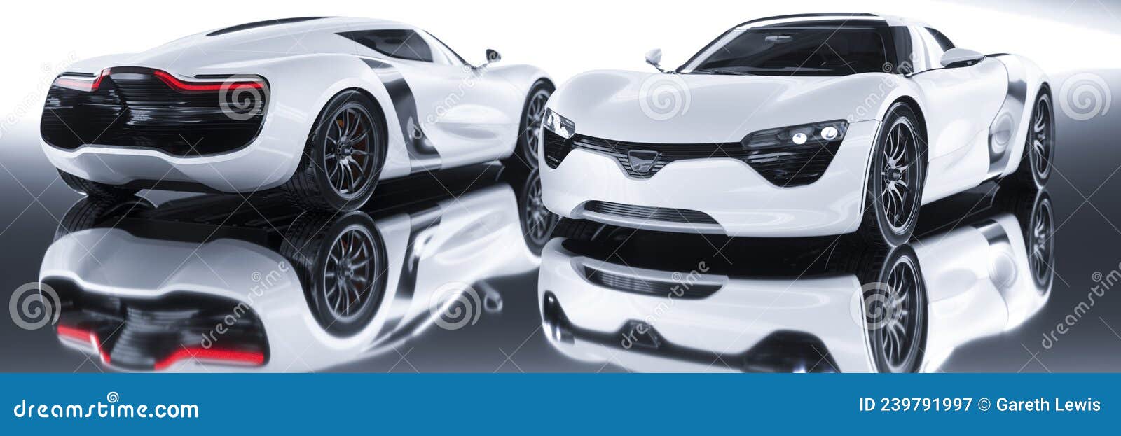 White Generic Sports Car 3d Render Stock Illustration - Illustration of ...