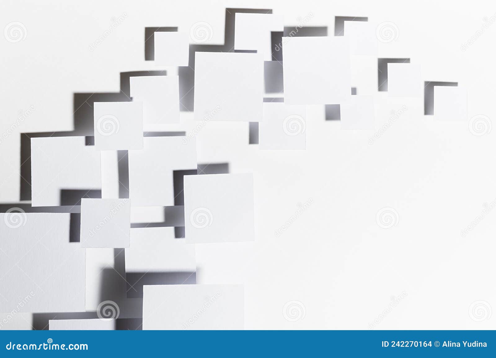 White Geometric Background with Flying Squares Wave Shape or Flow in ...