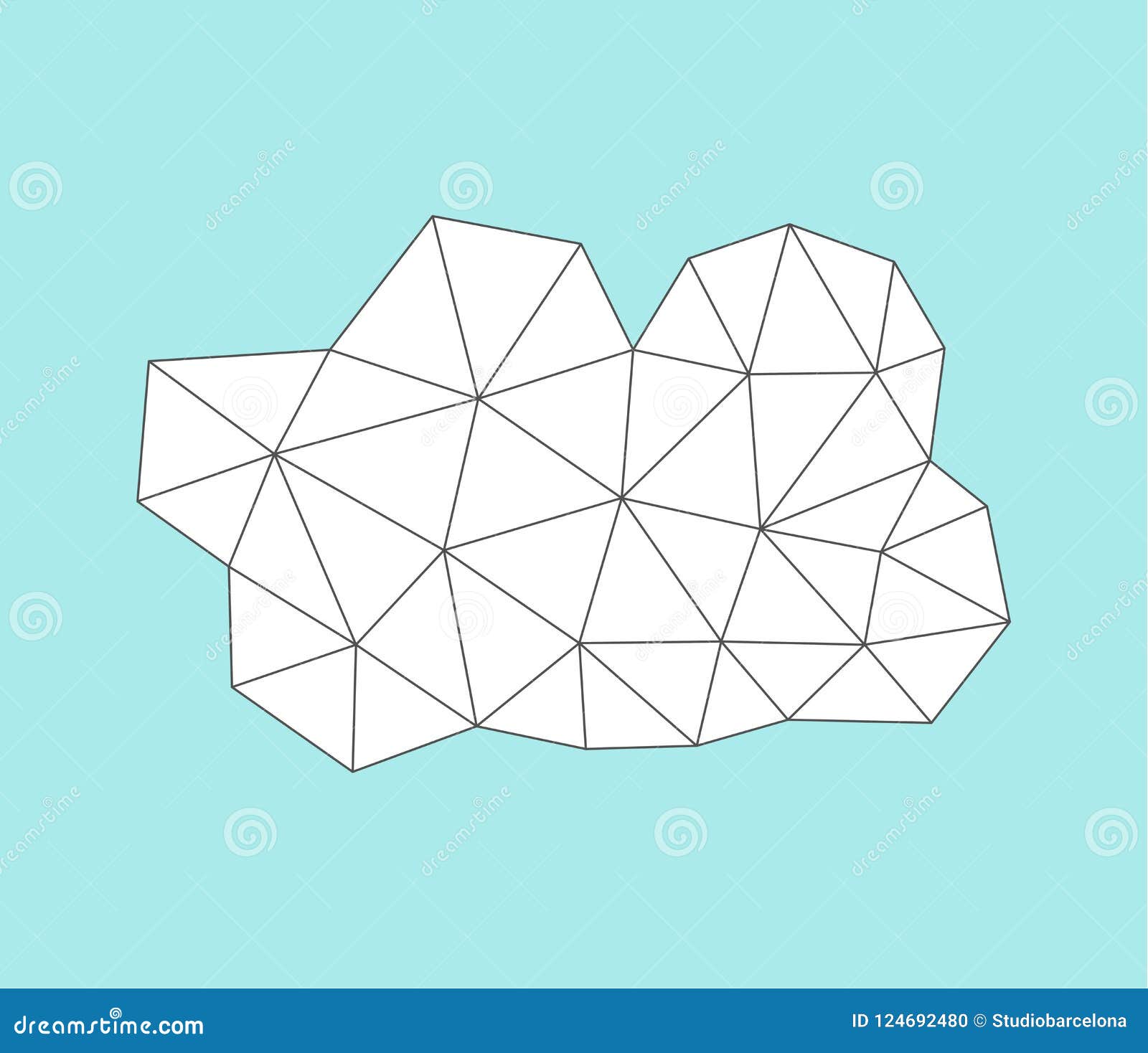 White geometric cloud stock vector. Illustration of icon - 124692480
