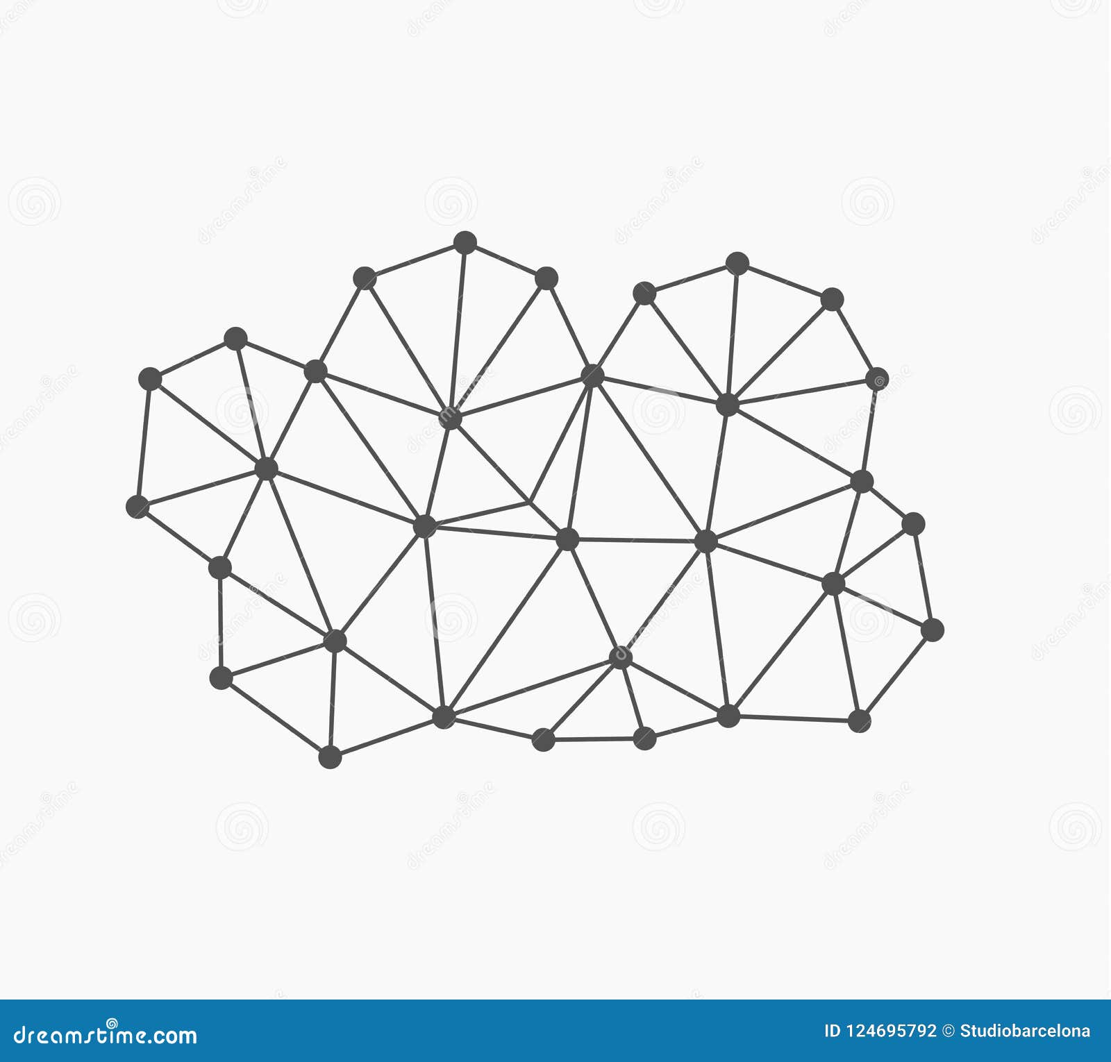 White geometric cloud. stock vector. Illustration of dots - 124695792