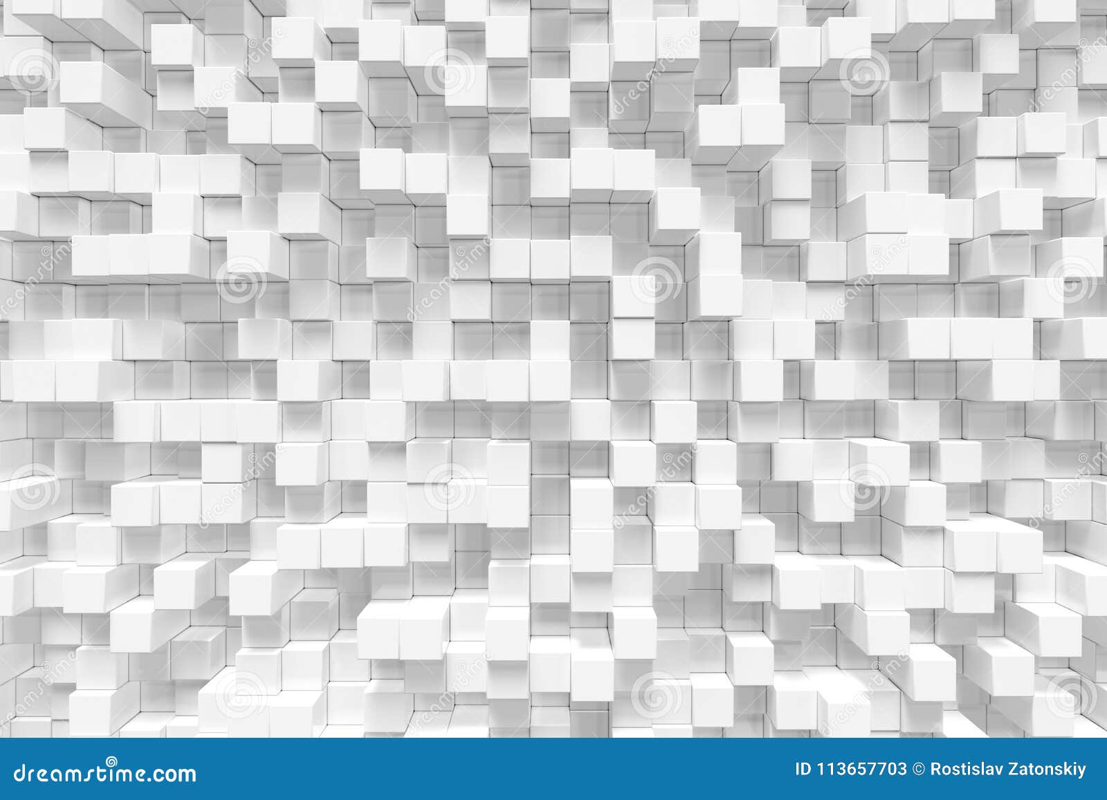 White Geometric Cube, Cubical, Boxes, Squares Form Abstract Background ...