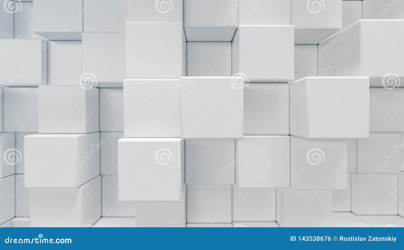 White Geometric Cube, Cubical, Boxes, Squares Form Abstract Background ...
