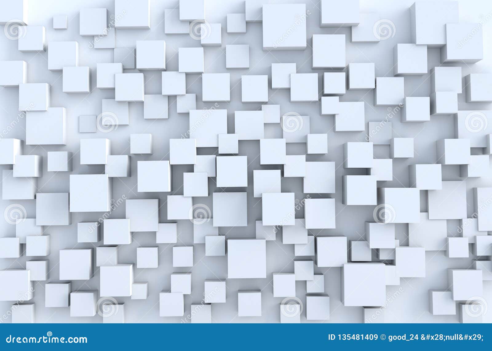 White Geometric Cube Shapes Background. Stock Illustration ...