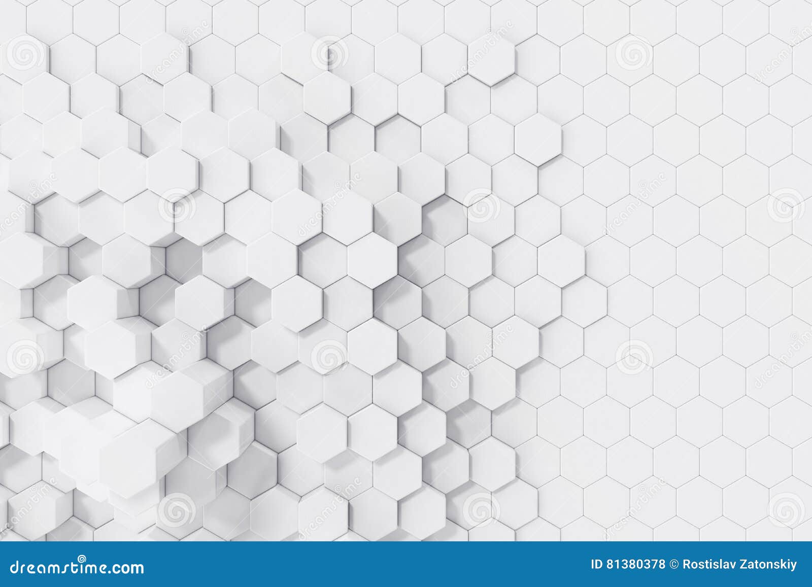 White Geometric Hexagonal Abstract Background. 3d Rendering Stock ...