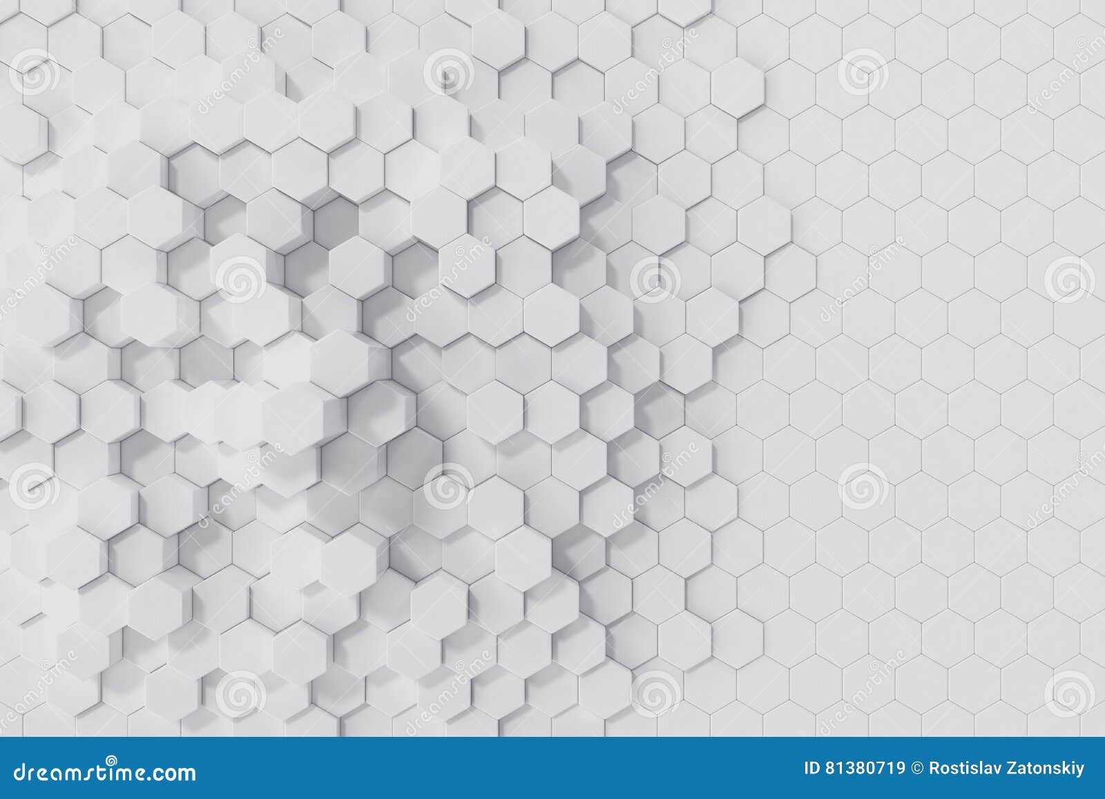 White Geometric Hexagonal Abstract Background. 3d Rendering Stock ...