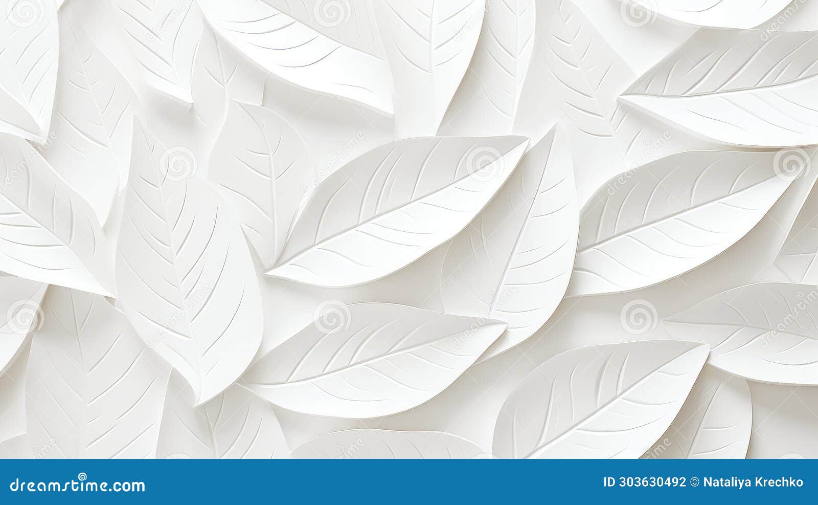 White Geometric Leaves 3d Tiles Texture Background Stock Illustration ...