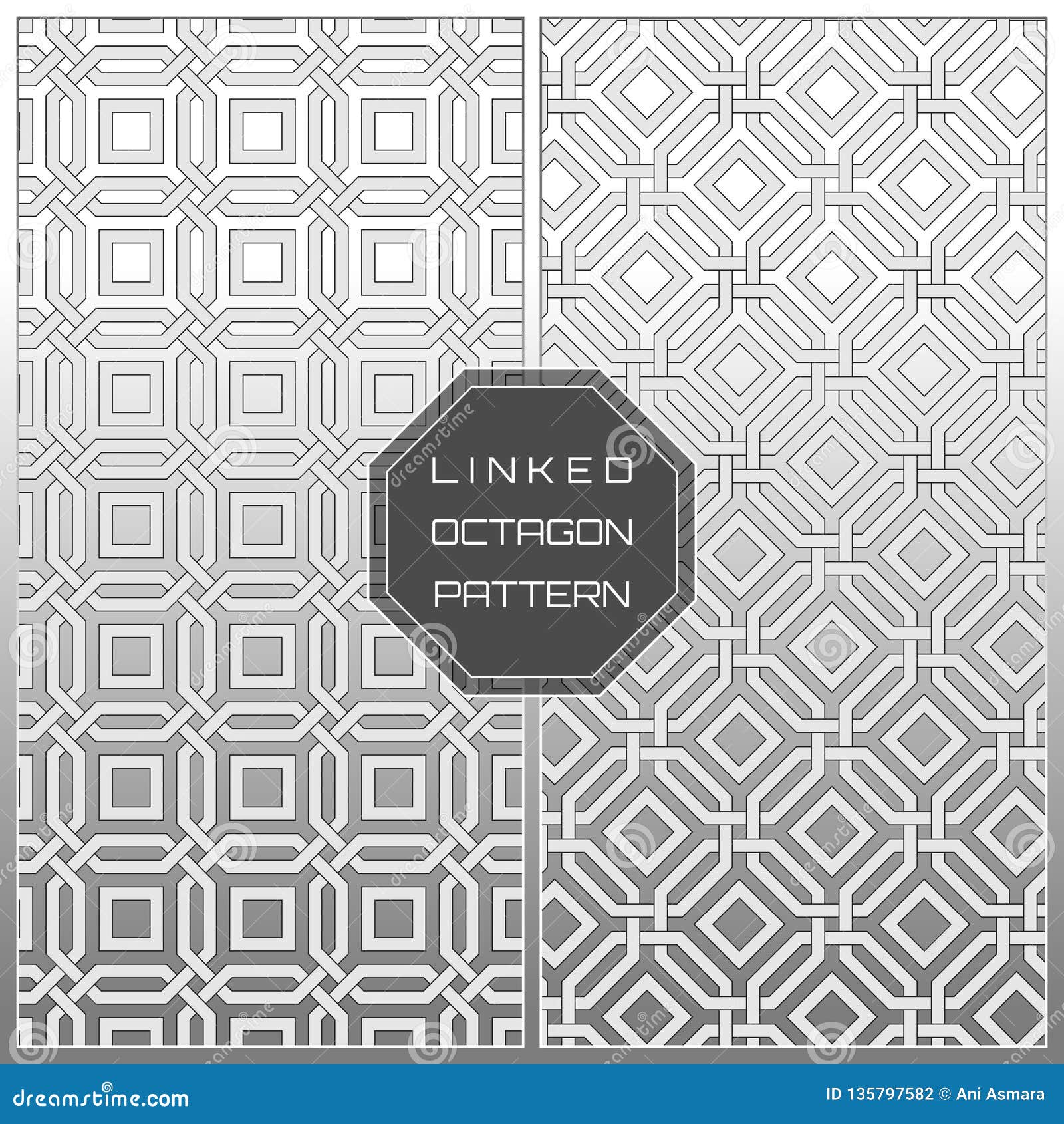 White Geometric Linked Octagon Pattern Background Stock Vector ...