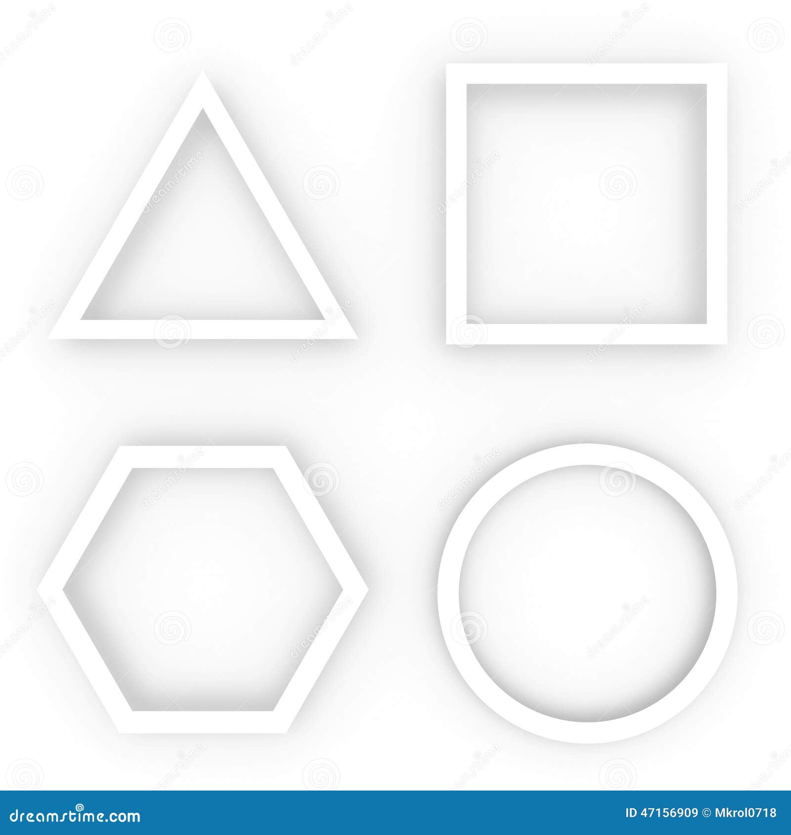 White geometric shapes stock illustration. Illustration of neat - 47156909
