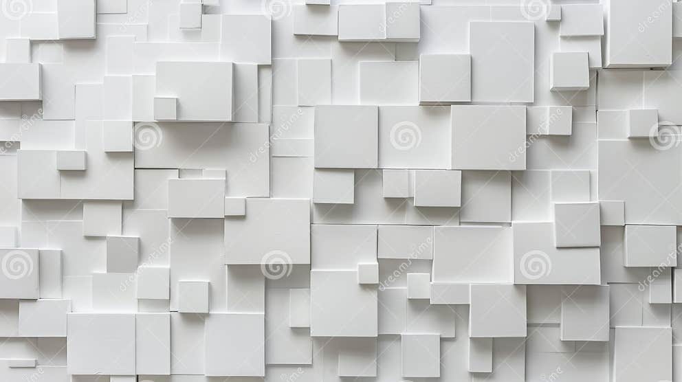 White Geometric Wall Panel - Abstract Architecture, Modern Design ...