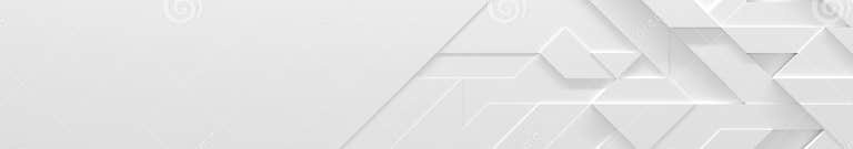 White Geometric Website Header with Copy Space (3D Illustration Stock ...