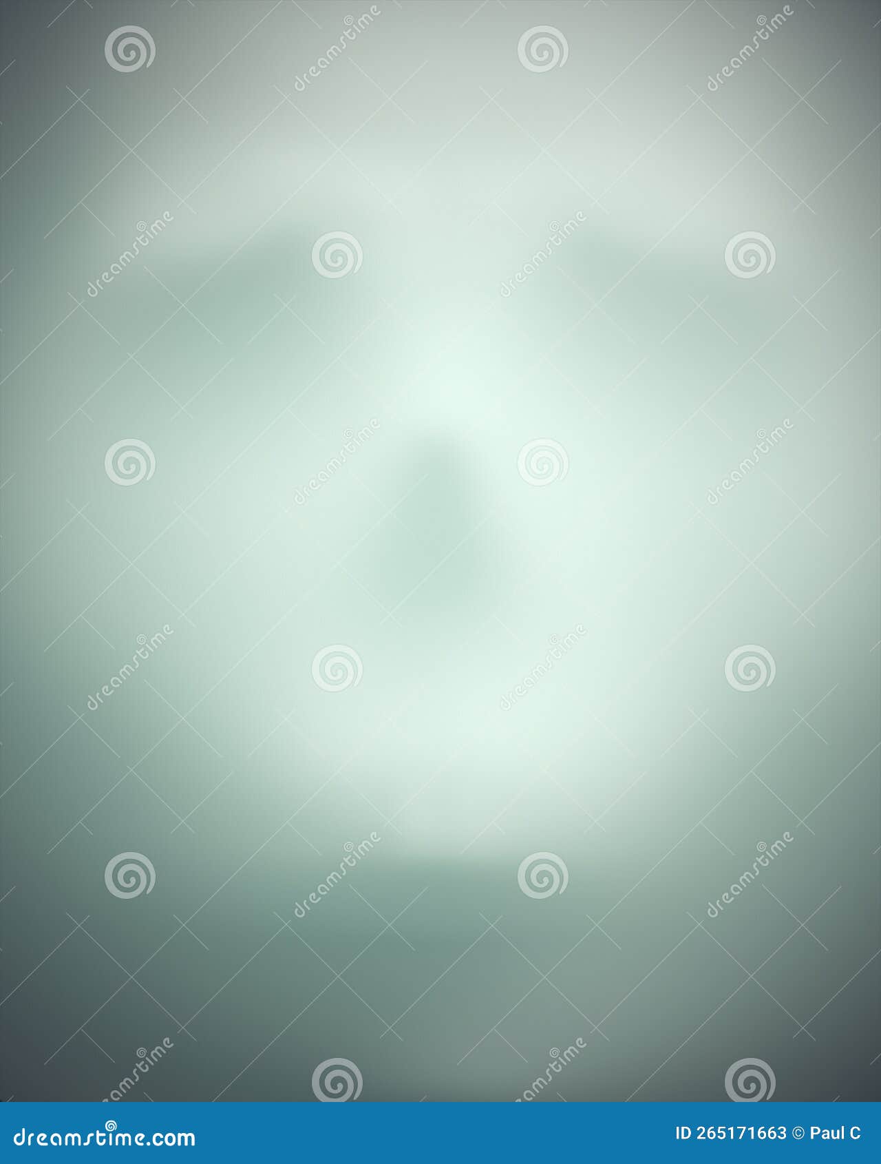 White Ghostly Skull in a Sci Fi Transparent White Sphere Overcast Mist ...