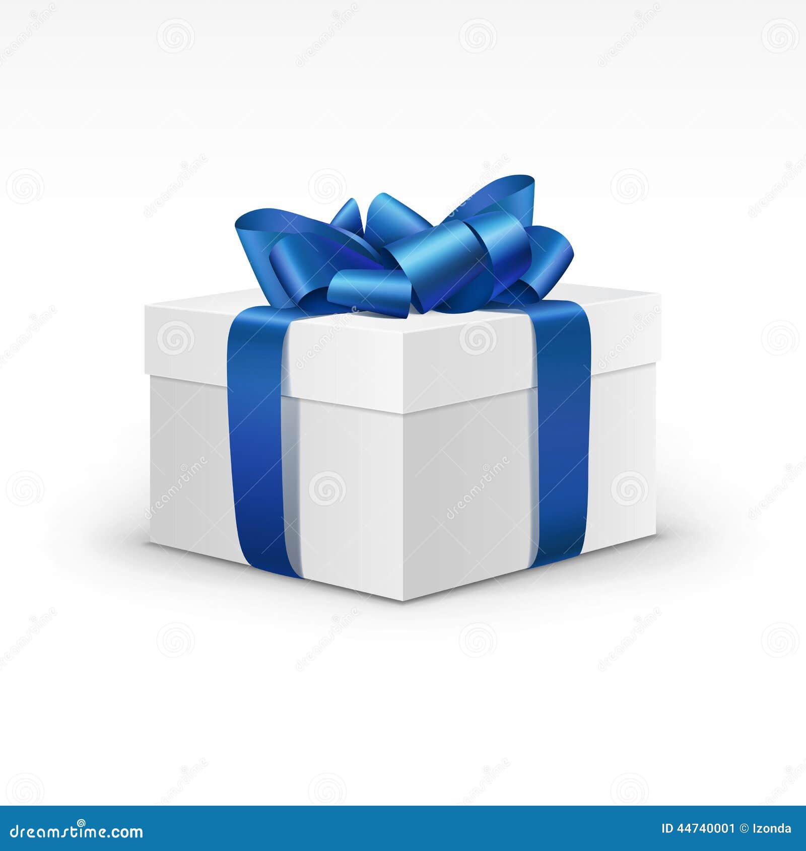 White Gift Box Layout Vector 3D Model Top View. Isolated Empty ...