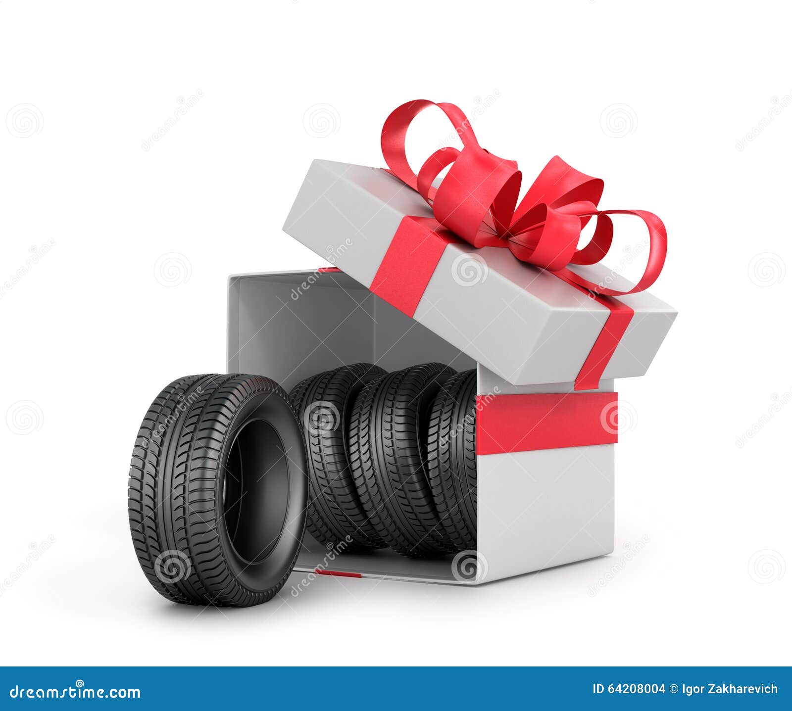 Gift Set Of Tires Wrapped Ribbon And Bow Stock Photography ...