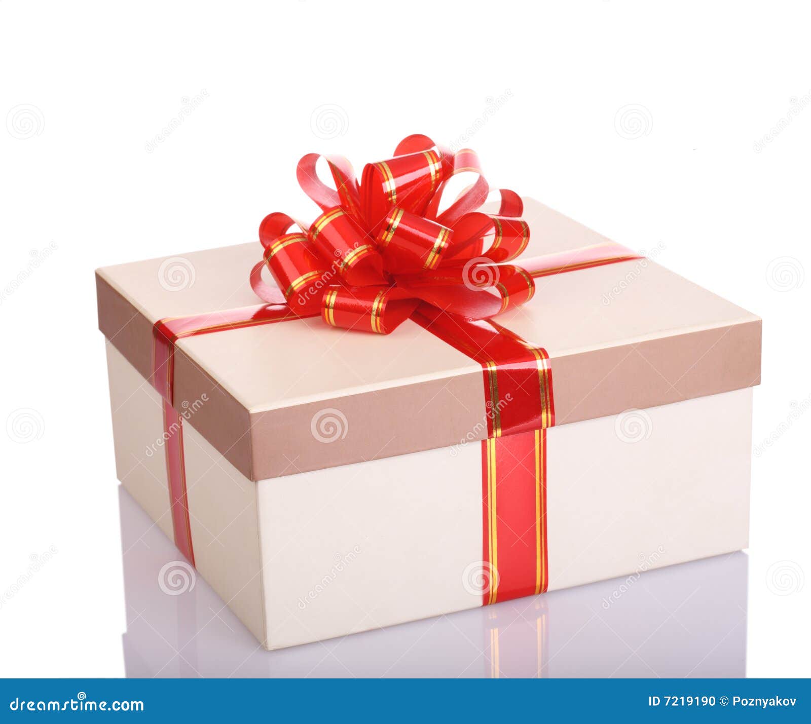 White Gift Box and Red Bow. Stock Photo - Image of surprise, ribbon ...