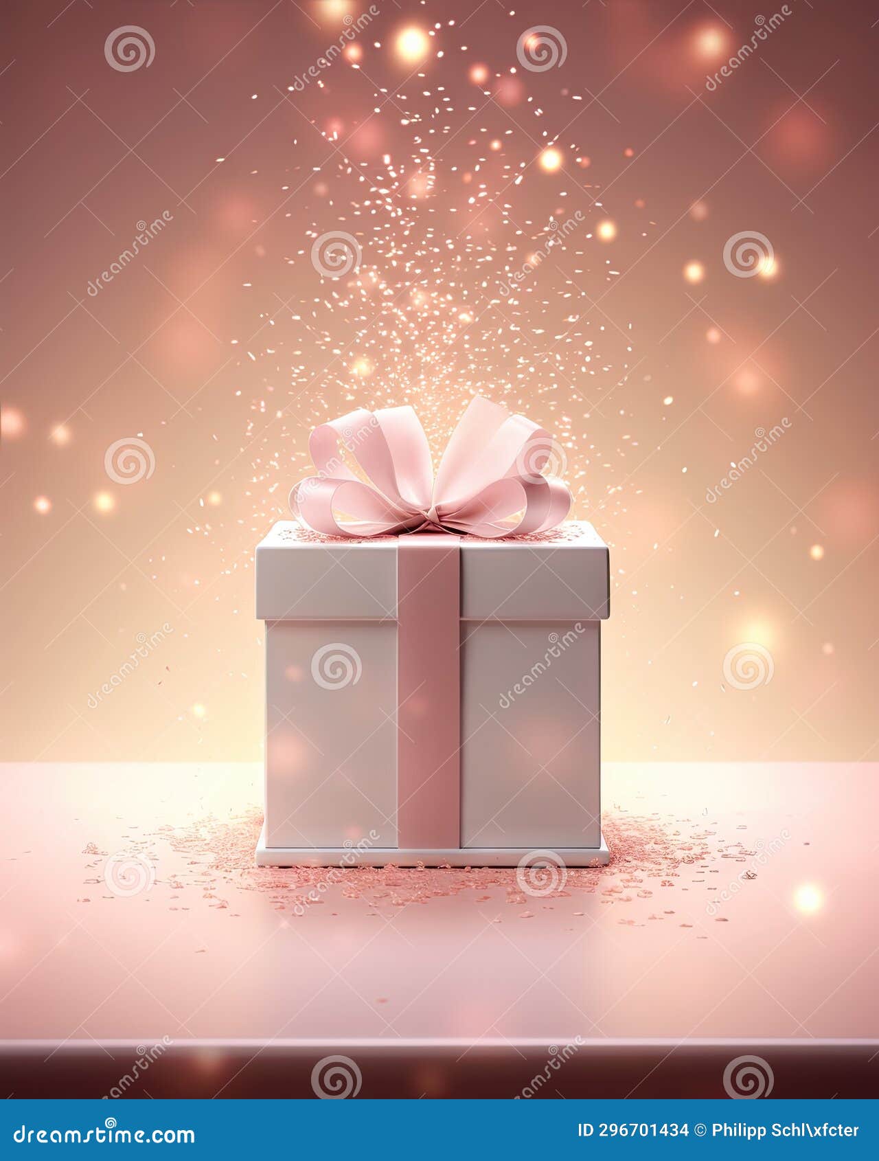 Magical Levitating Gift Box with Sparkling Confetti Celebration ...