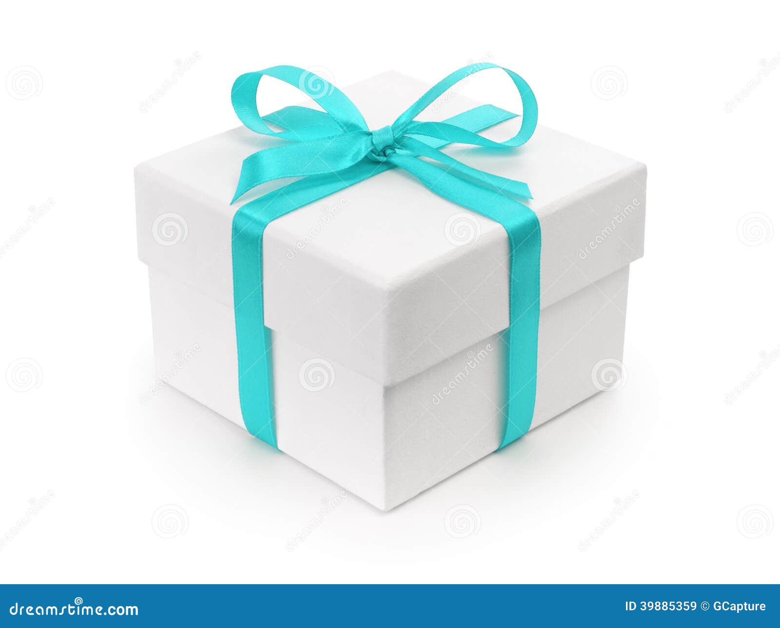 White Gift Paper Box with Blue Ribbon Bow Stock Illustration ...