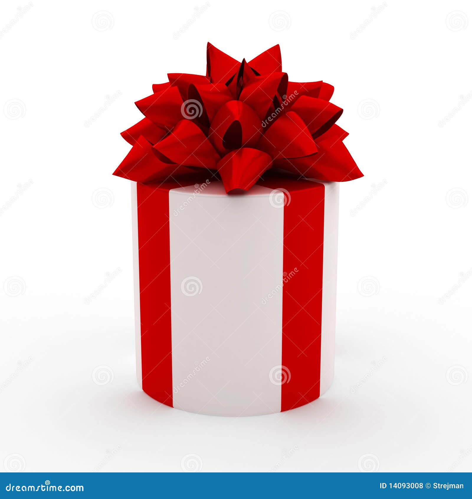 White gift with red ribbon stock illustration. Illustration of paper ...