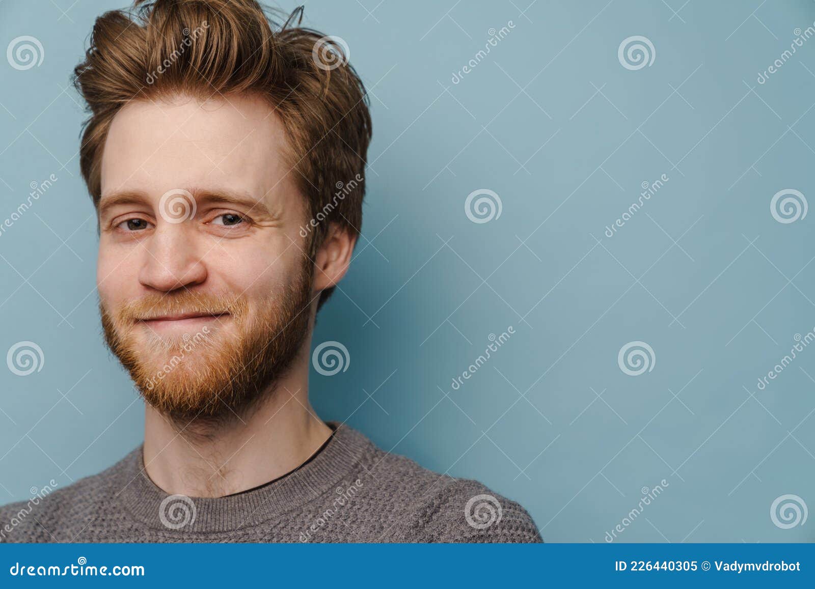 White Ginger Man with Beard Smiling and Looking at Camera Stock Image ...