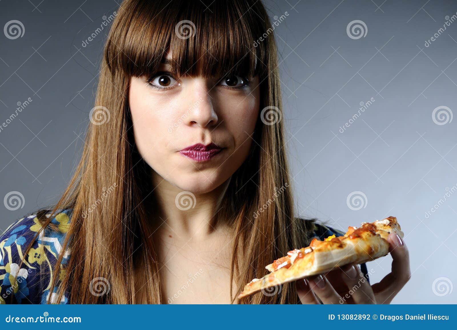 White girl tasting food stock photo. Image of fast, inside - 13082892