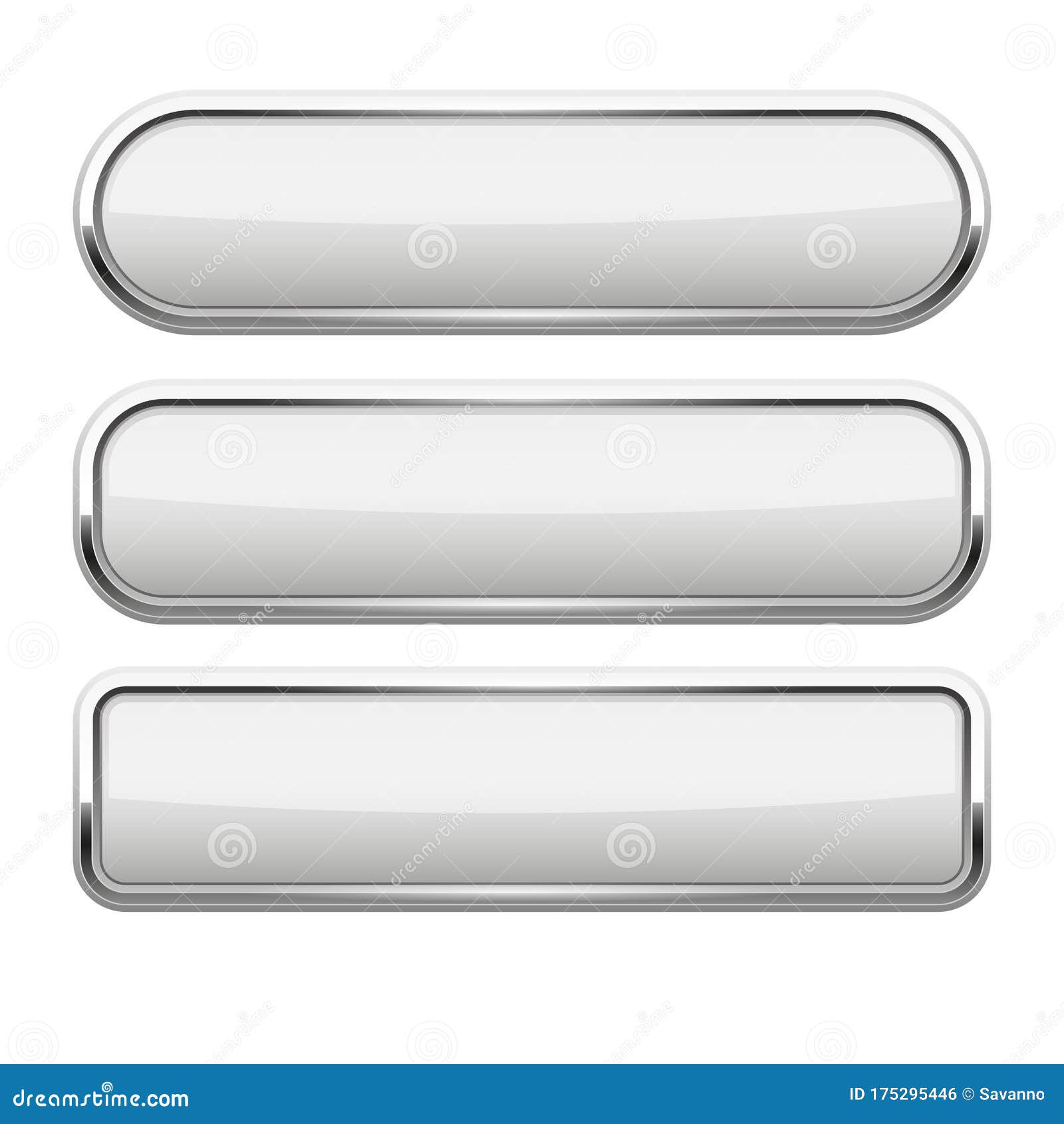 White Glass Button With Metal Frame Stock Vector - Illustration of ...