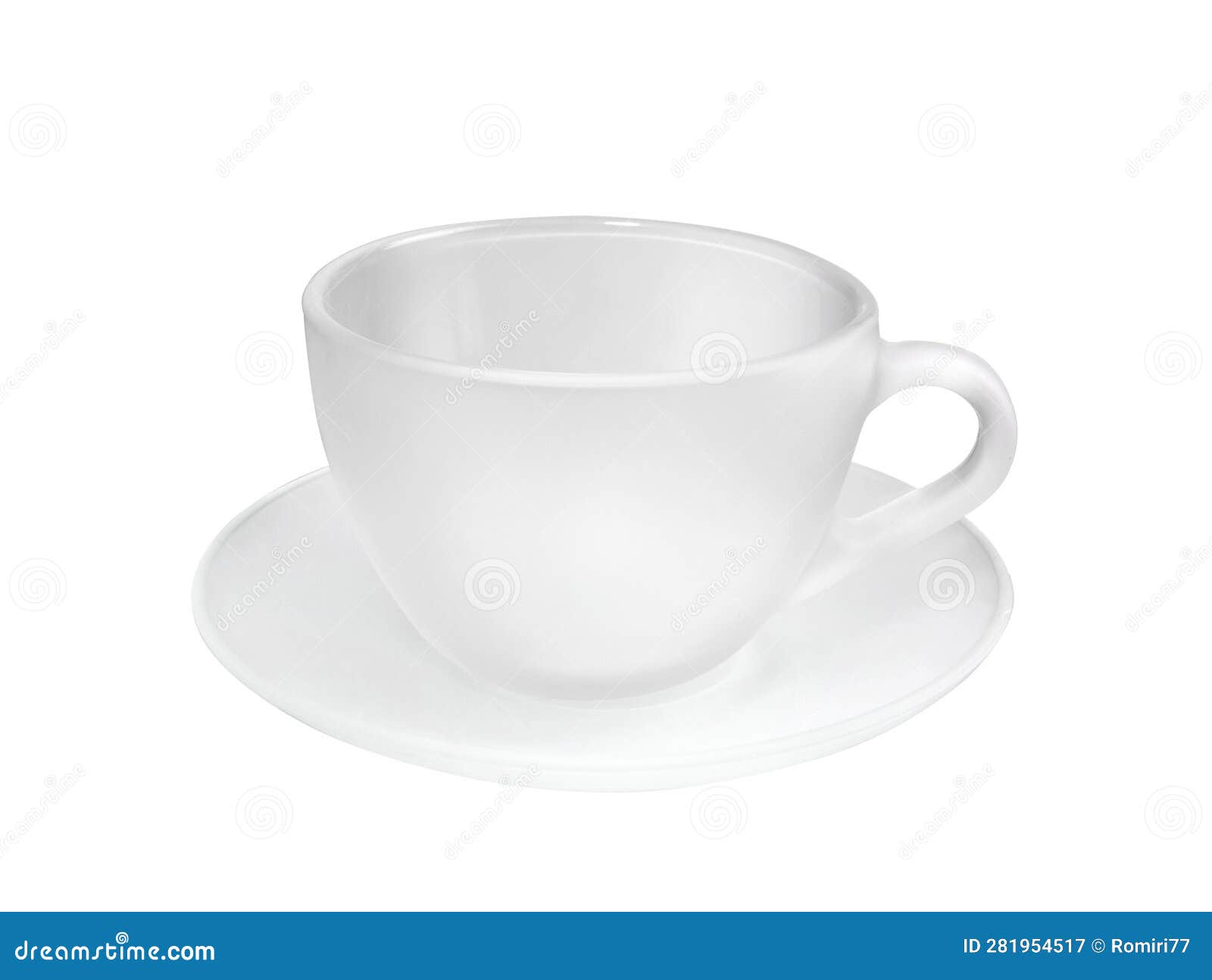 White glass cup stock image. Image of sauser, empty - 281954517