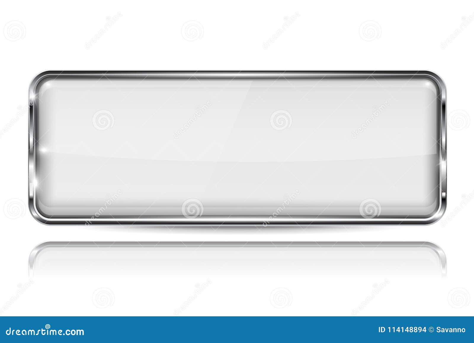 White Glass 3d Button with Metal Frame. Rectangle Shape Stock Vector ... White Glass 3d Button with Metal Frame. Rectangle Shape Stock Vector ...