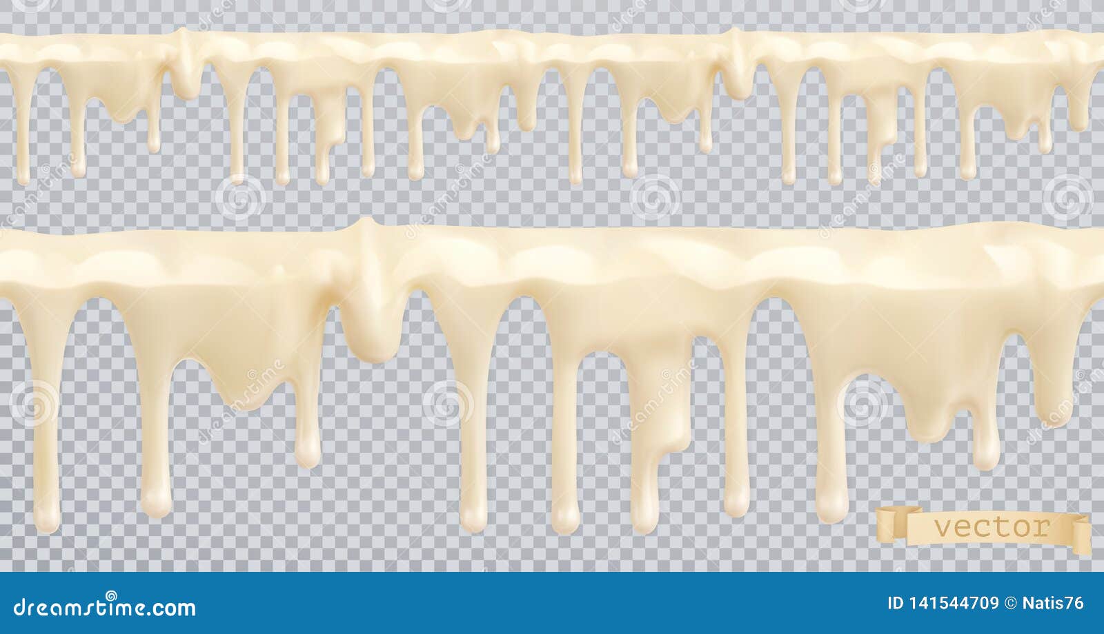 White Glaze. Sweet Cream. Seamless Pattern. 3d Vector Drips Stock ...