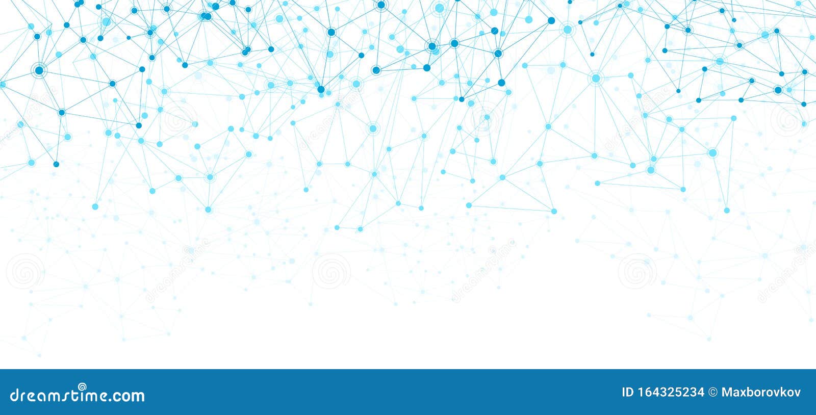 White Global Communication Poster with Blue Abstract Network Stock ...