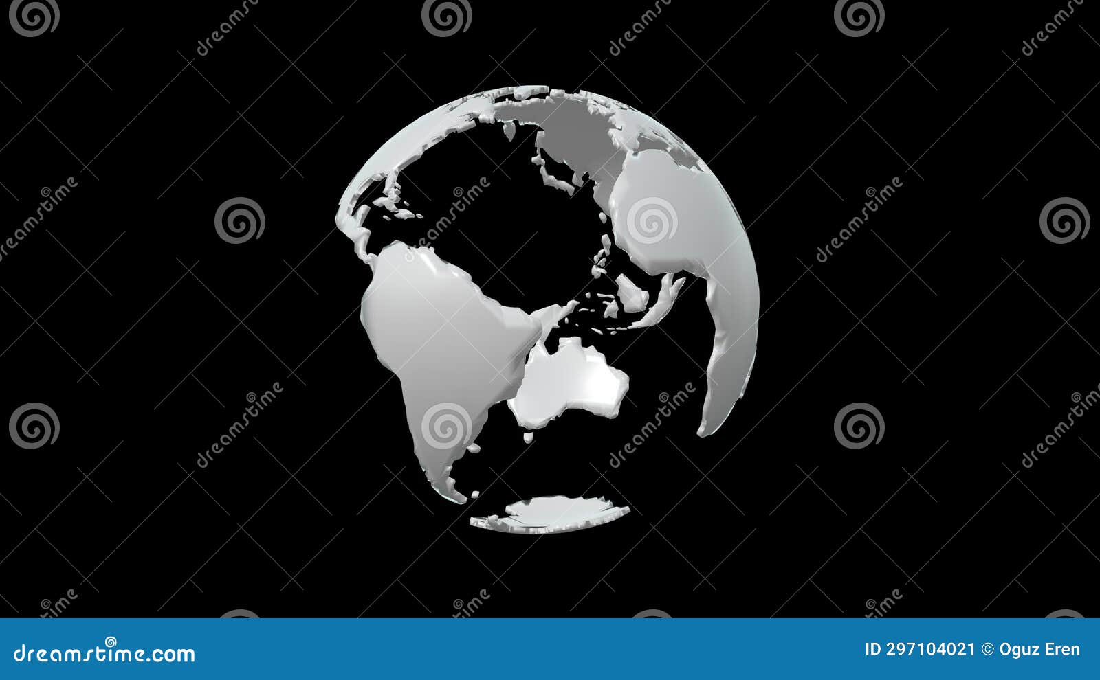 White Globe Planet Earth Rotating Loop with Alpha Channel Stock Video ...