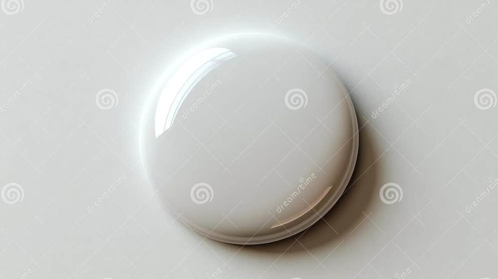 White Glossy Button on Plain Background Generative AI Stock ...