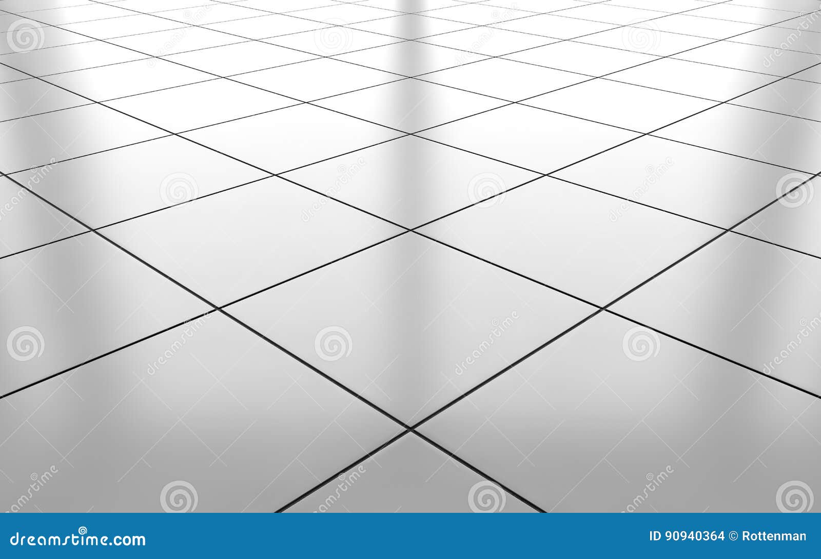 White Glossy Ceramic Tile Floor Background. 3d Rendering Stock ...