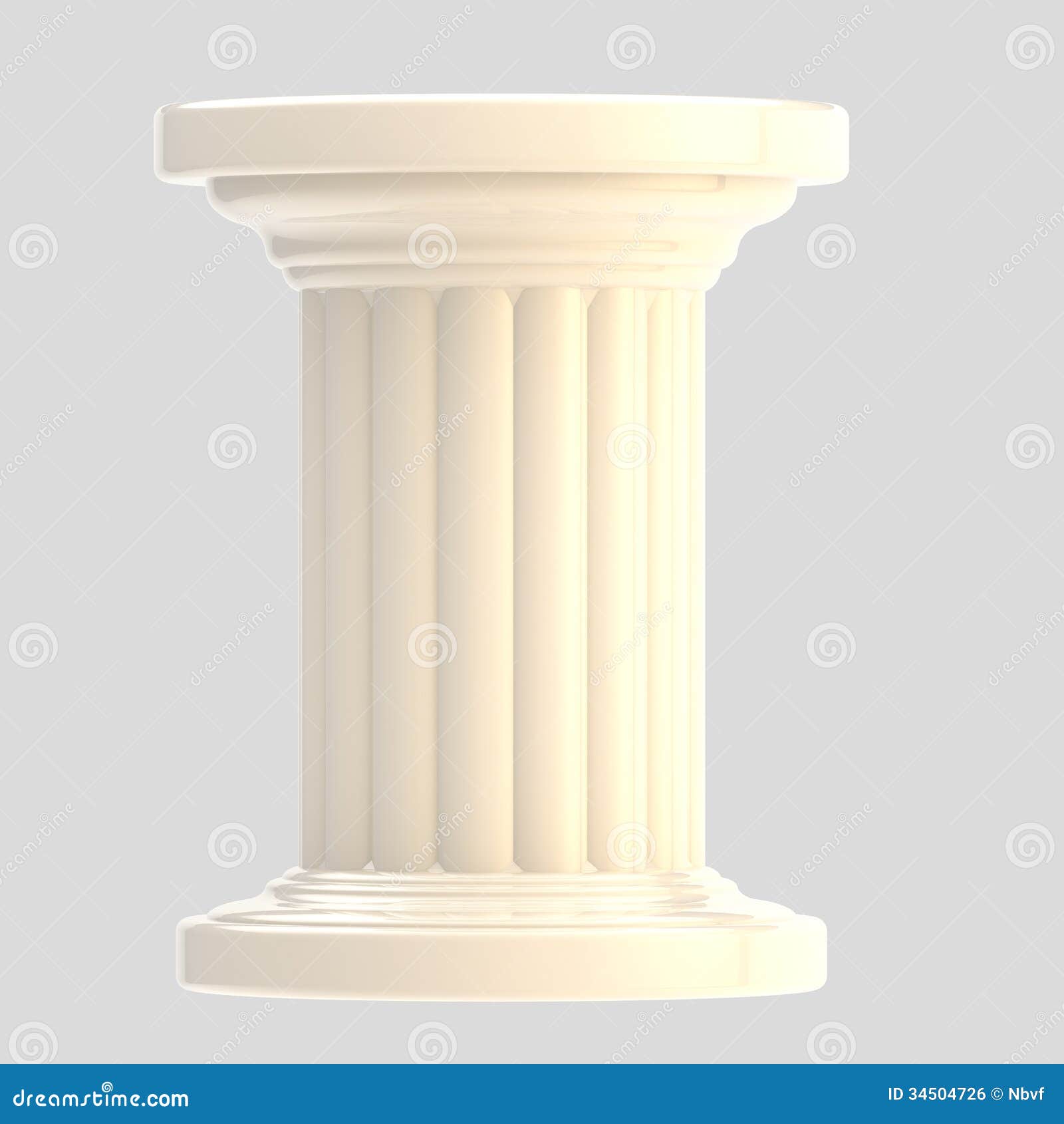 White Glossy Column Pillar Isolated Stock Illustration - Illustration ...