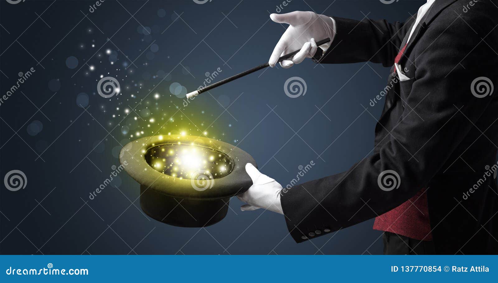 White Hand in Middle of Conjuring Stock Photo - Image of cylinder ...
