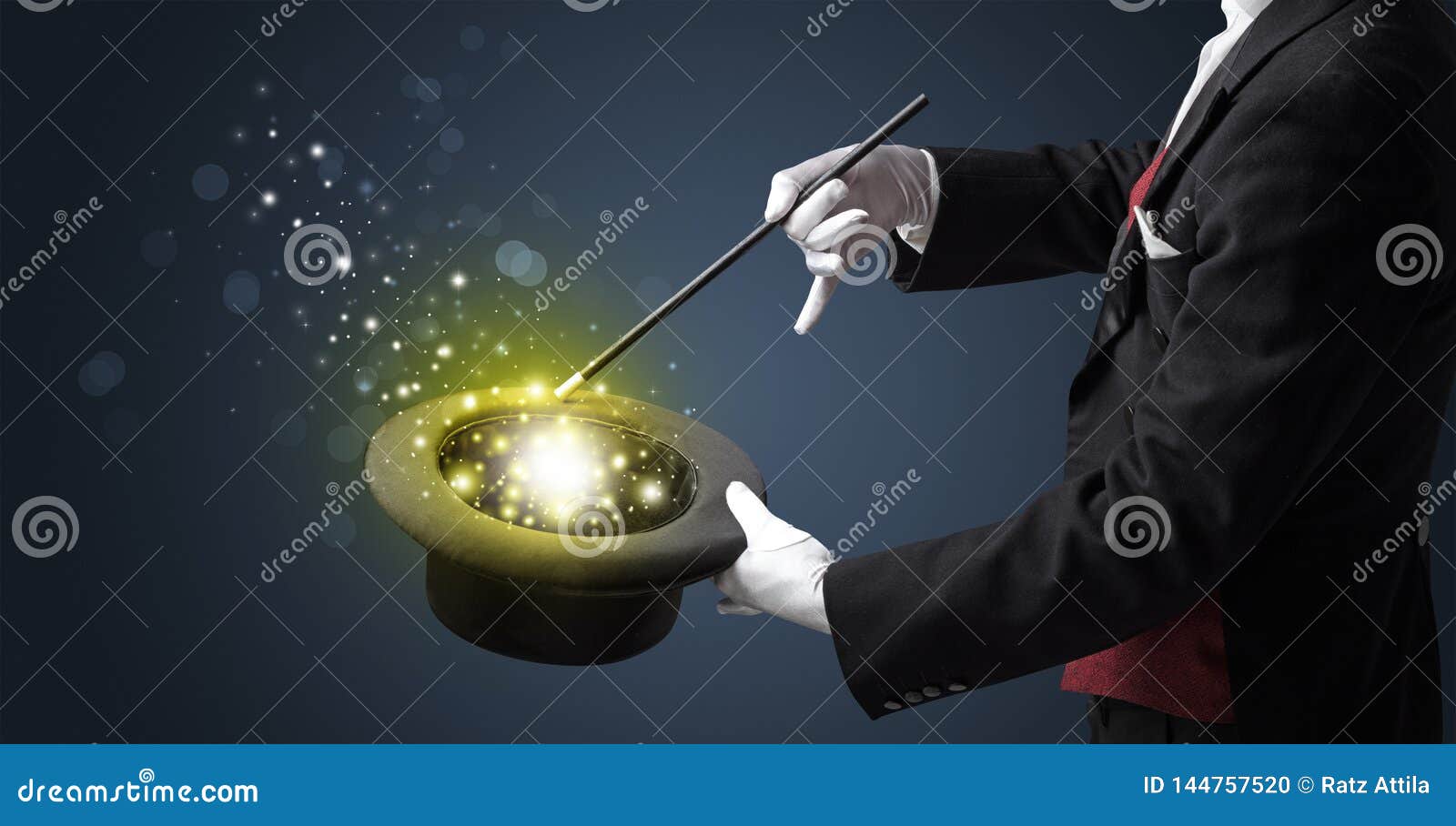 White Hand in Middle of Conjuring Stock Photo - Image of performer ...