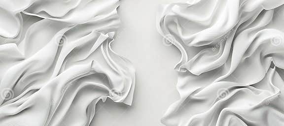 White Glowing Cloth Wave Background, Fabric Stock Illustration ...