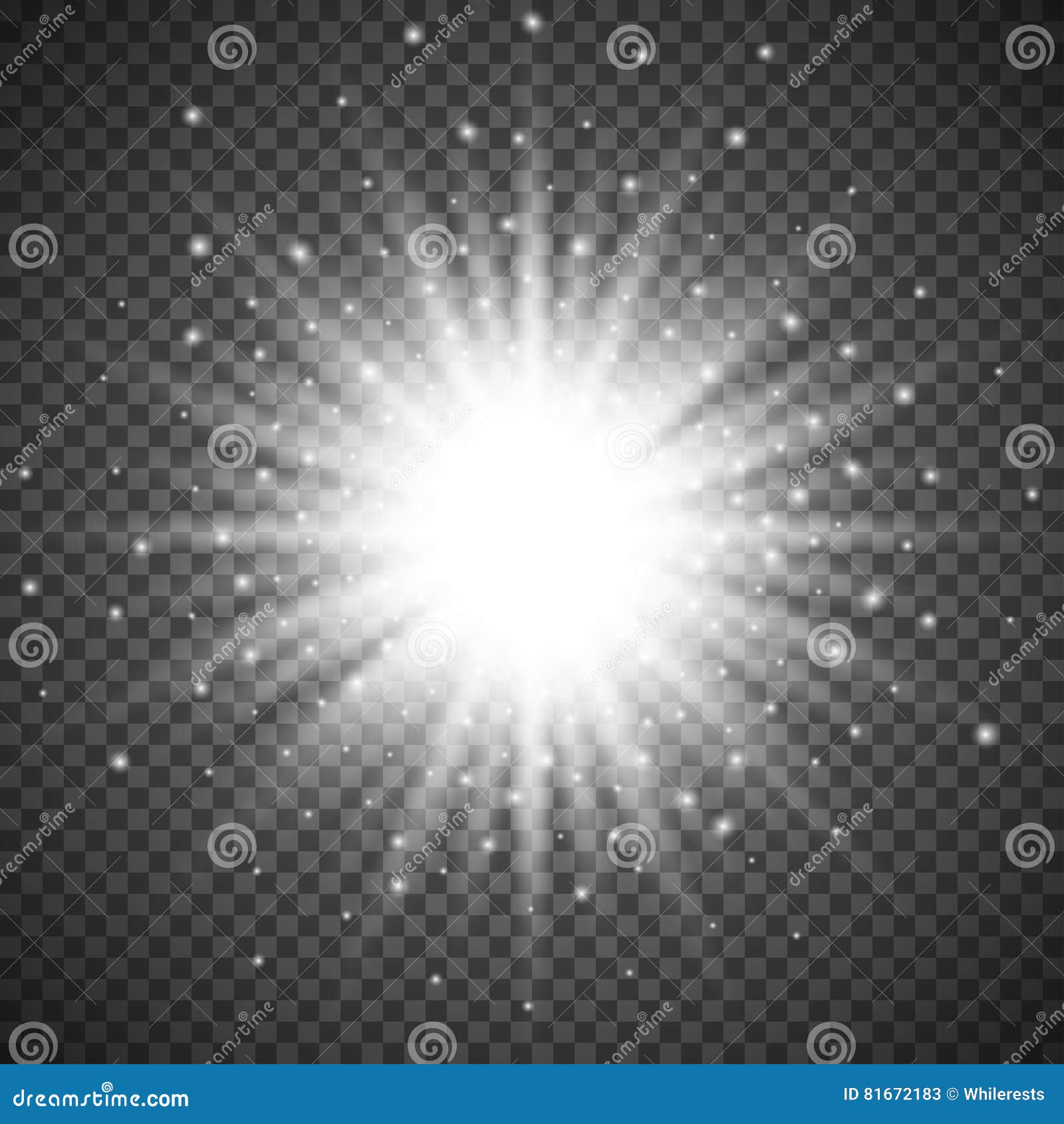 White Glowing Light Burst Explosion On Transparent Background. Bright ...